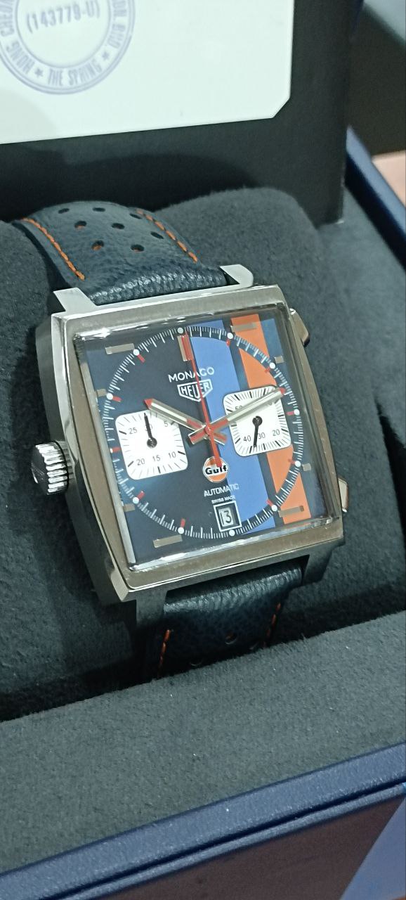 ( Sold )Tag Heuer Monaco Gulf Limited edition CAW211R.FC6401 full set ...