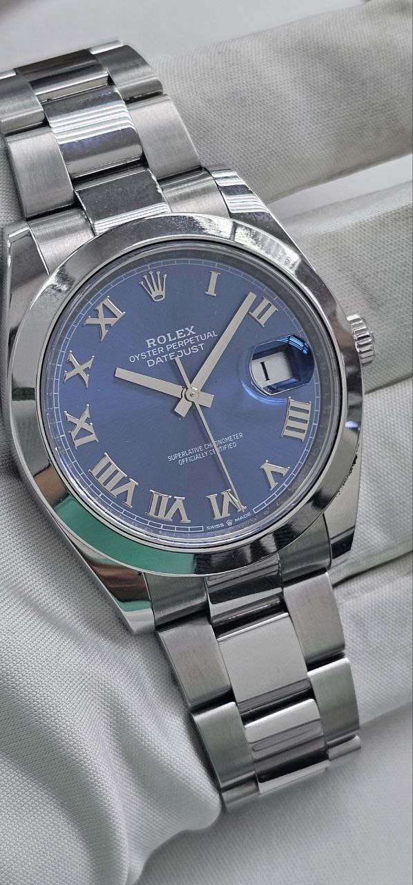 ( Sold )Rolex 41mm Blue Datejust Sun Burst Blue dial Roman numerals ...