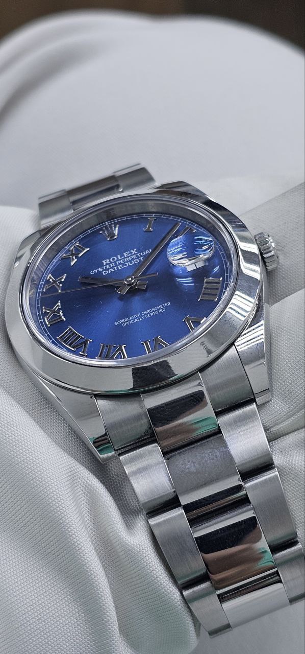 ( Sold )Rolex 41mm Blue Datejust Sun Burst Blue dial Roman numerals ...