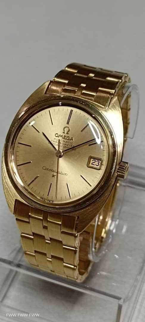 Omega Constellation C Case Gerald Genta Design 18k full yellow gold ...