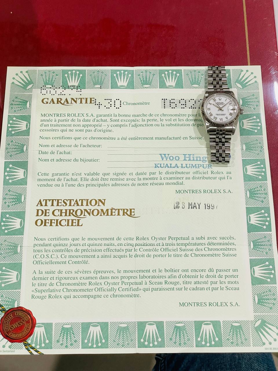 ROLEX DATEJUST 68274 31MM WHITE DIAL WATCH & CERTIFICATE – FWW – Fine ...